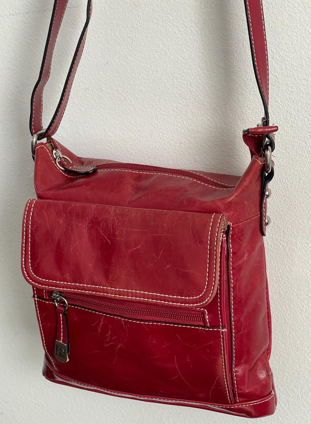 Giani BERNINI Crossbody Bag Red Leather Bag Women's Shoulder Bags - Etsy
