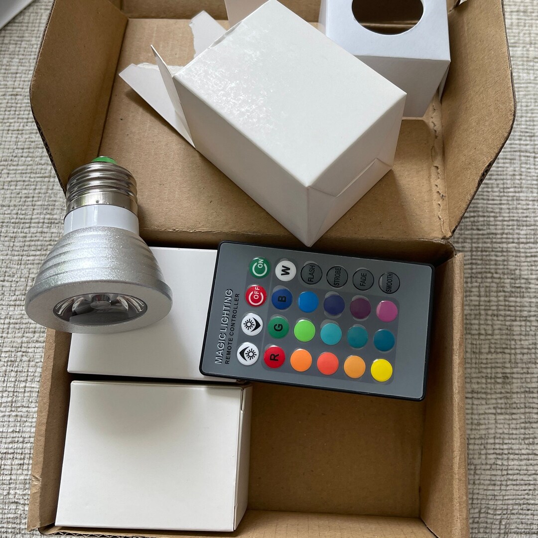 LED 16 Color RGB Spotlight Colorful Lamp LED 3W 4 Light Bulbs With ...