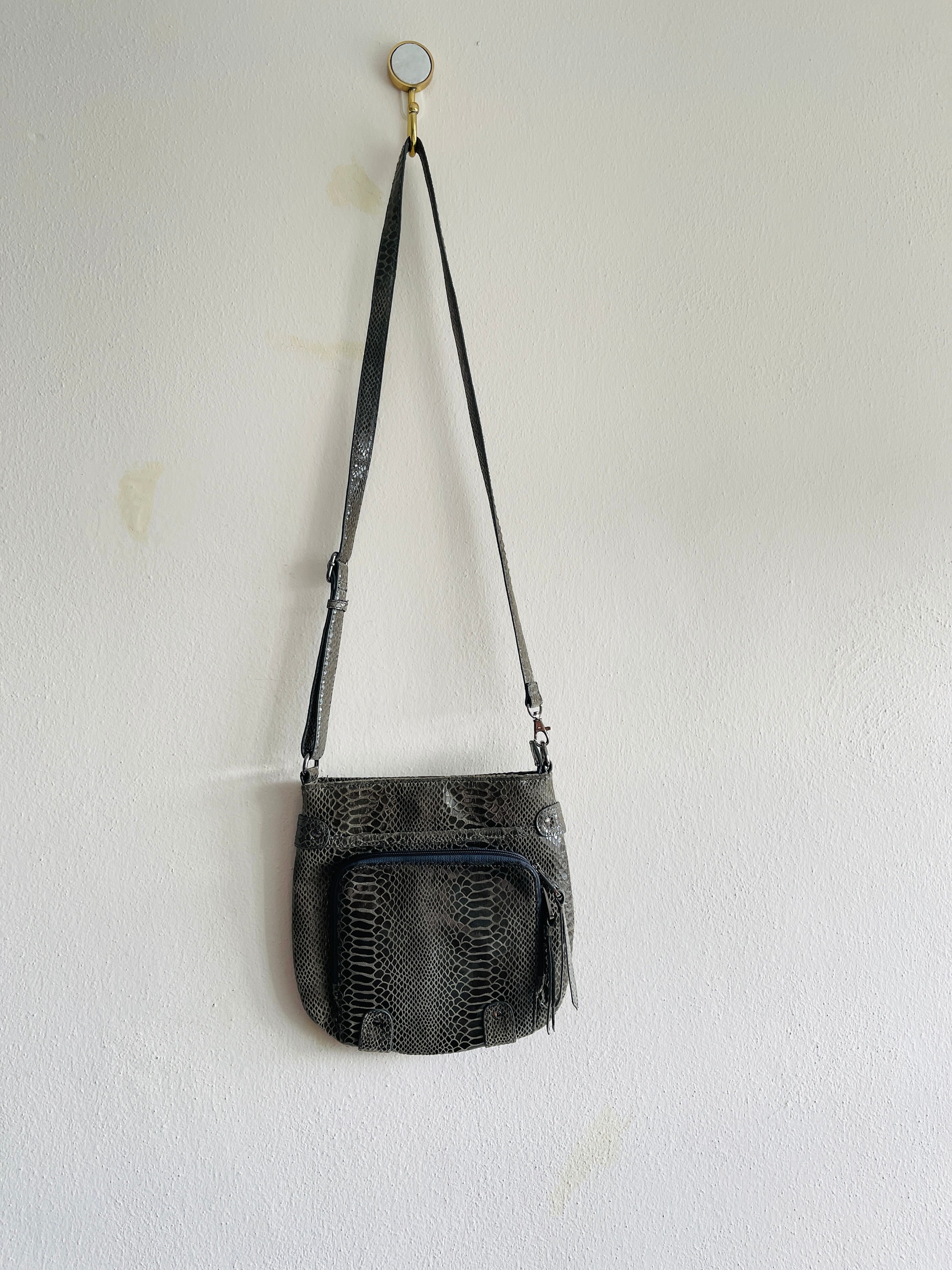 PERLINA Crossbody Bag Green/gray Leather Shoulder Bag | Etsy
