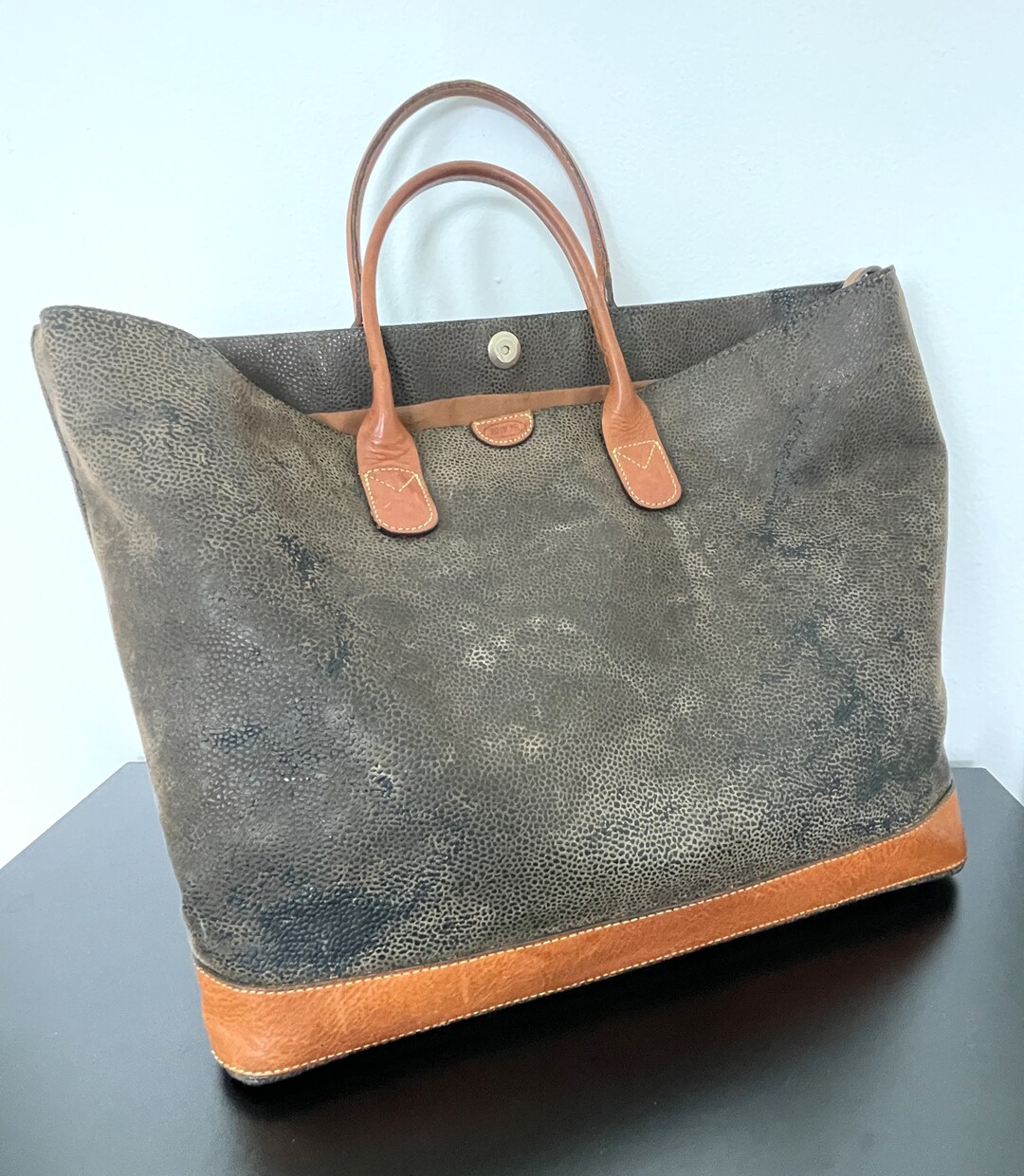 Brig"s Shoulder Bag Brown Leather Tote Bag - Etsy