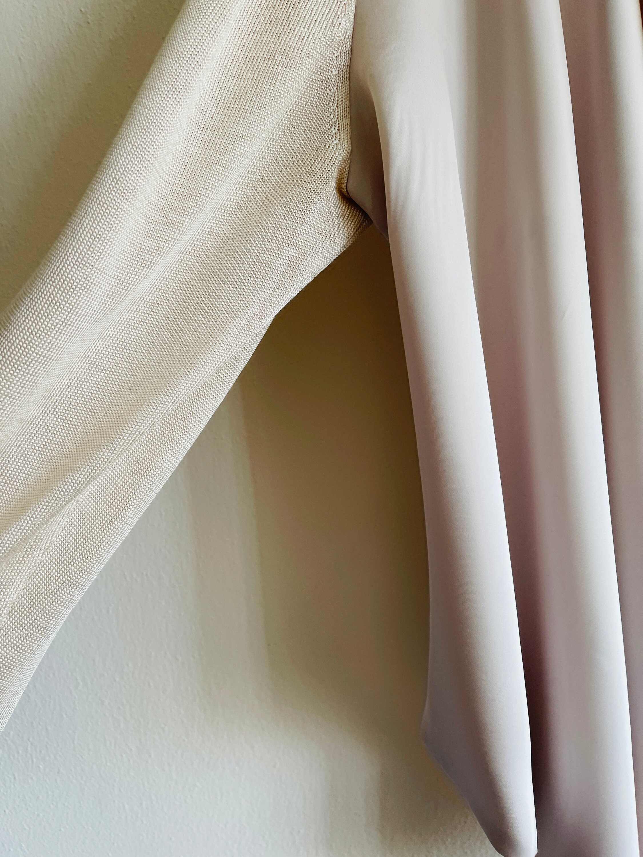 Cardigan Placket &back Panel Beige Color Polyester Size L - Etsy