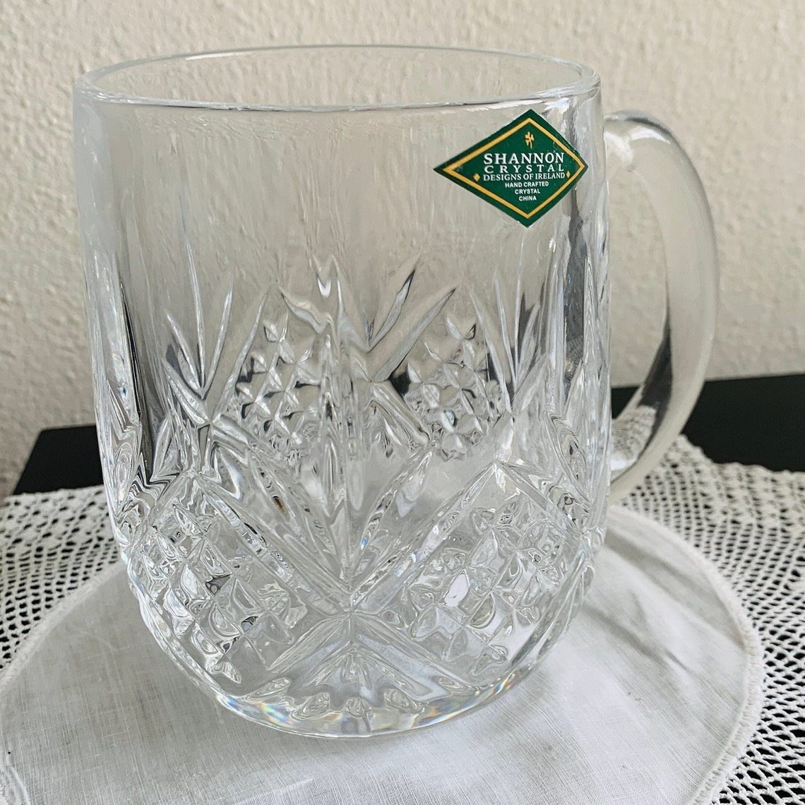 2 Crystal Mugs with handles One of mug Shannon Crystal Big and | Etsy