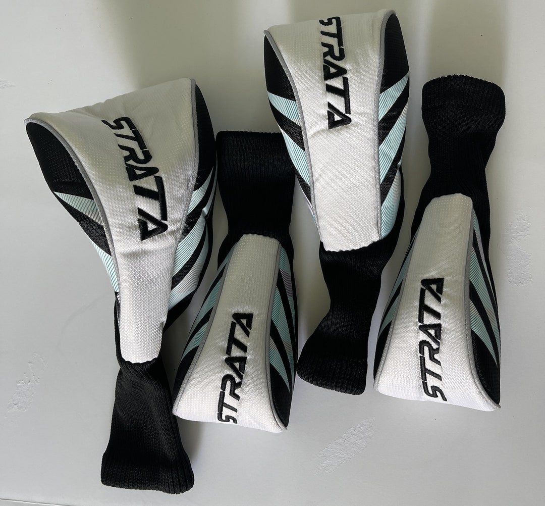 4pcs Set STRATA Golf Covers Black/blue/white Golf Headcover Senior Men ...
