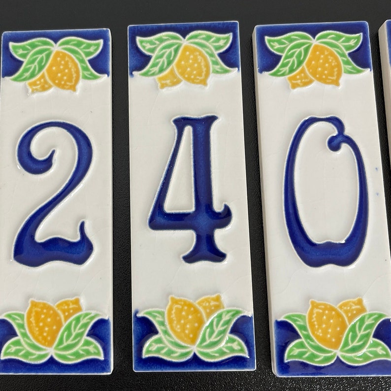 House Numbers Tiles Address Numbers 5 Set of 7 Ceramics Tiles Numbers 0 ...