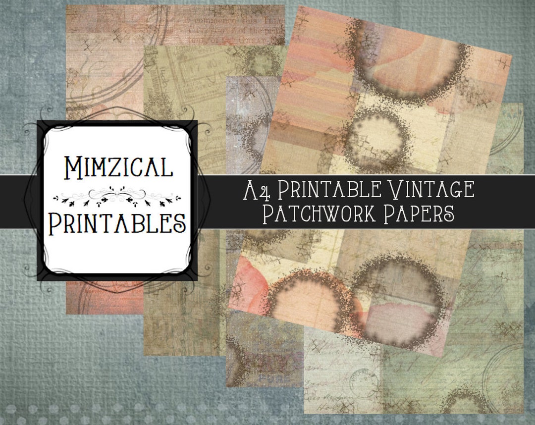 Vintage Printable Papers, A4 Printables Patchwork Papers. - Etsy