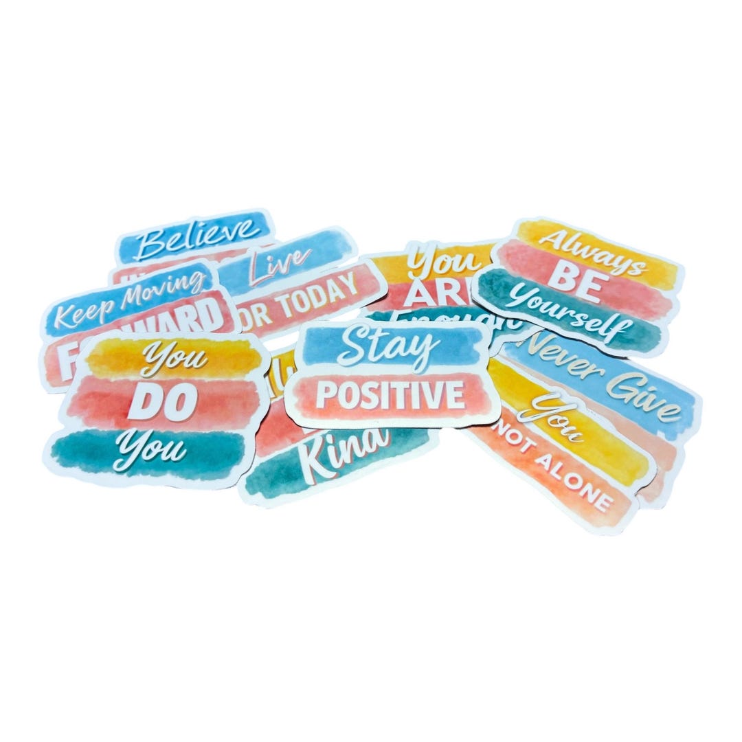 Mental Health Stickers, Positive Quote Stickers, Pack of 10, Happy ...