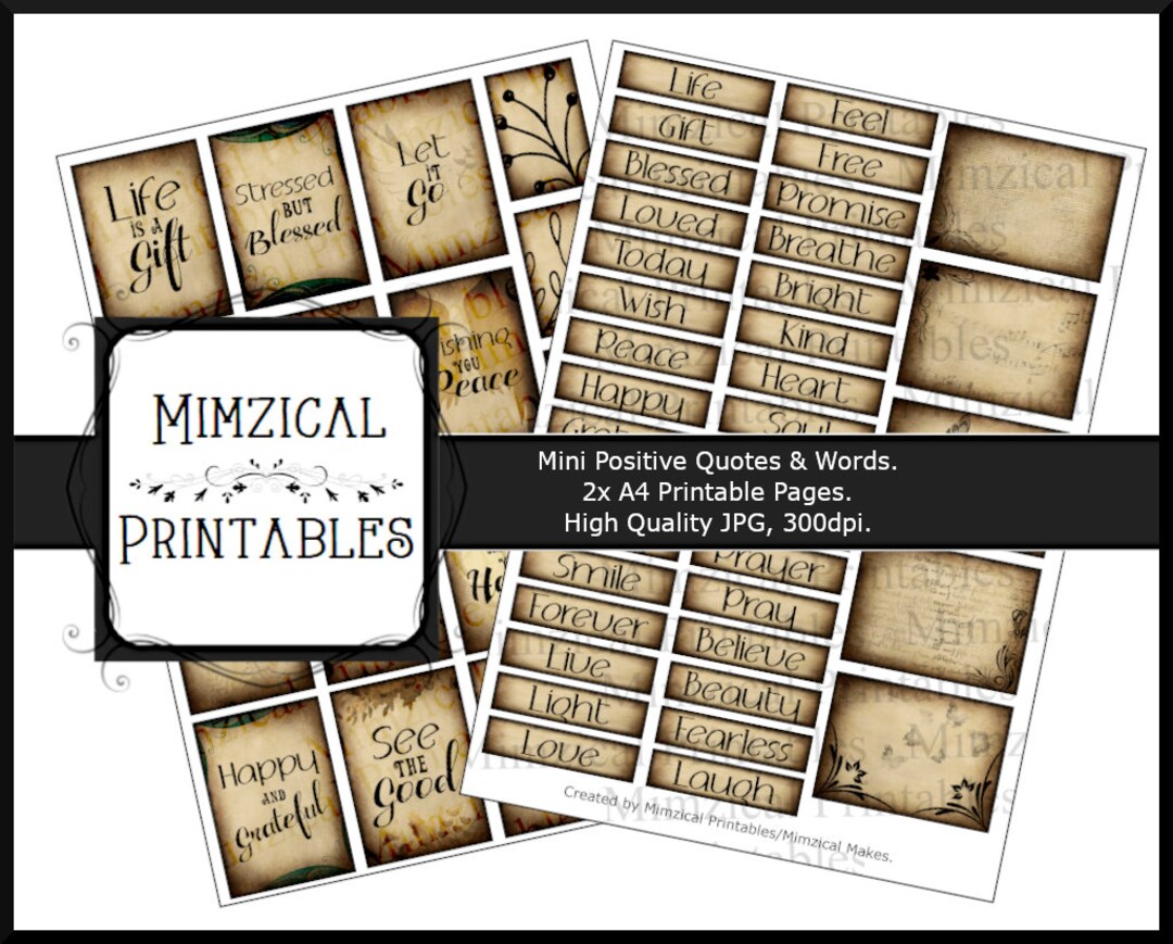 Printable Quotes, Printable Positive Words, Vintage Style Printables ...