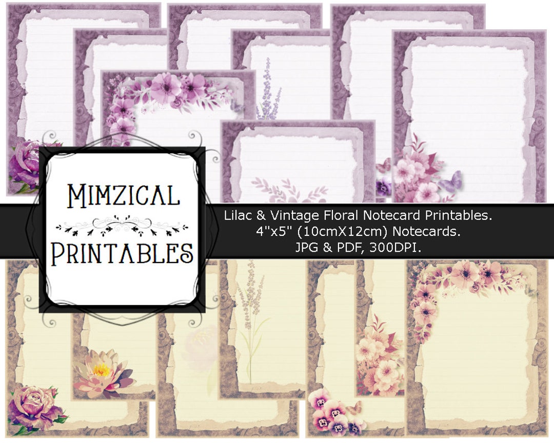 Notecards Journal Cards Printable Note Card Printable - Etsy