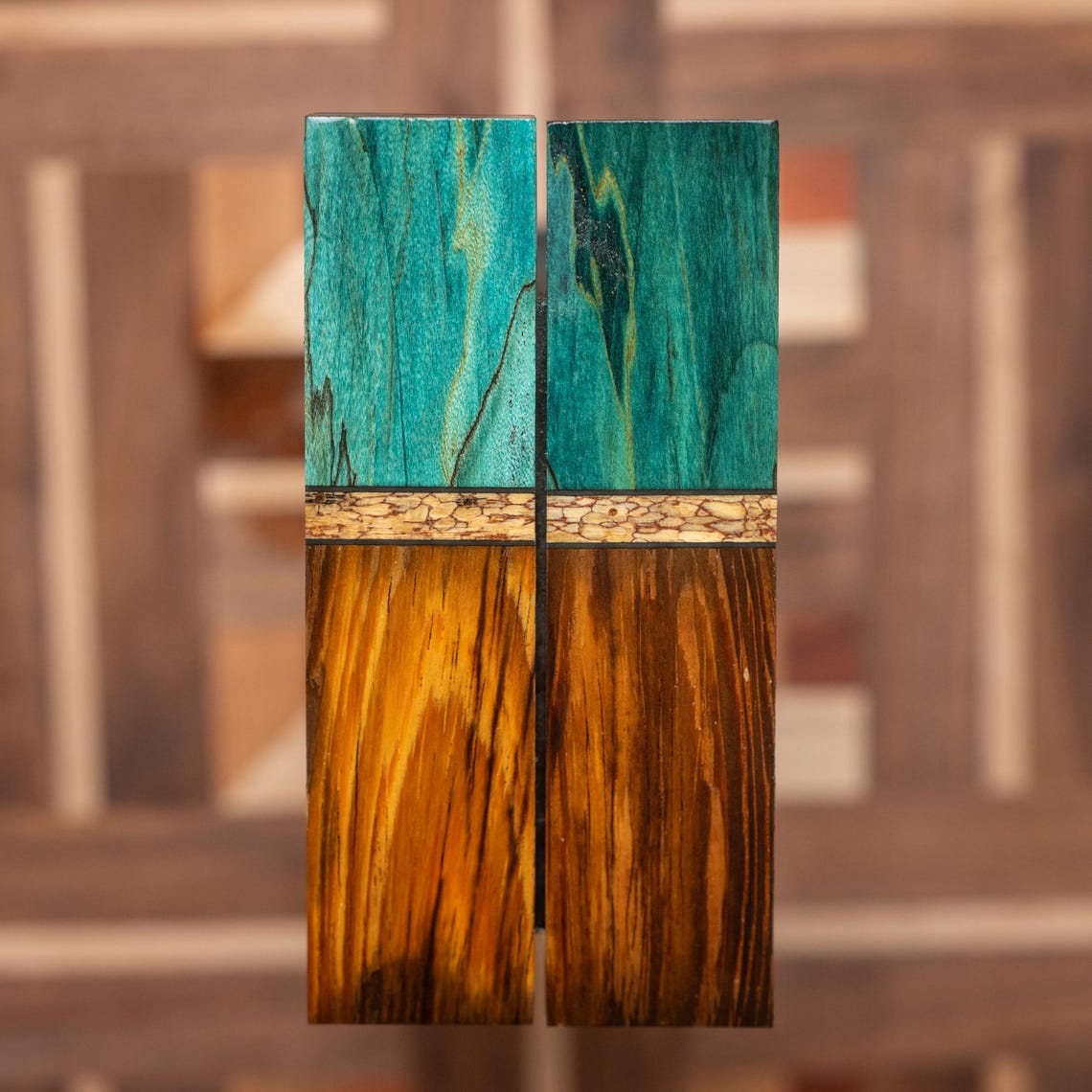 Wenge, Spalted Guava, and Spalted Maple Combination Knife Scales ...