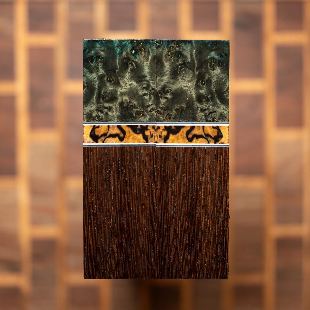 Exotic Burl, Spalted End Grain, and Wenge Combination Knife Scales - S ...