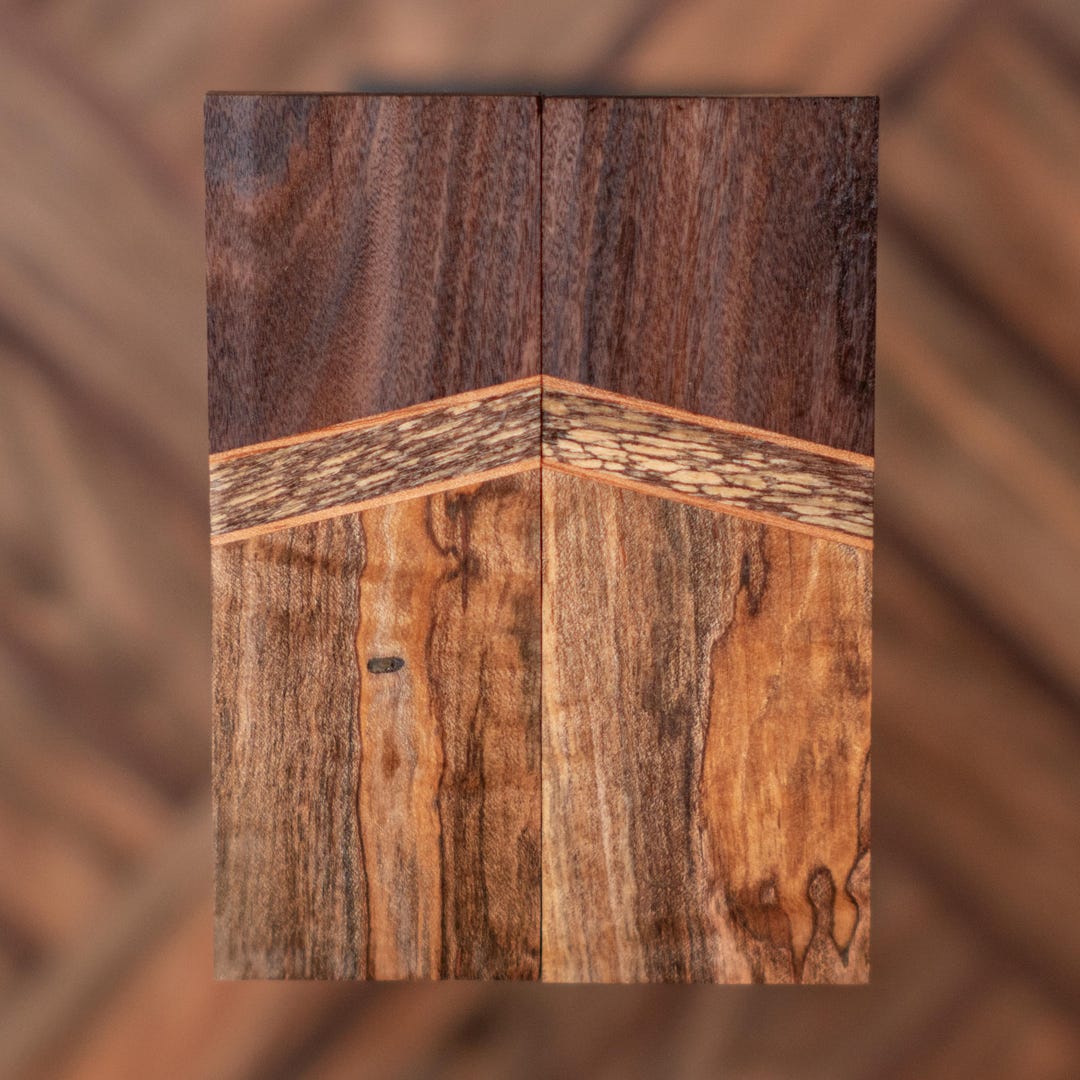 Spalted Ambrosia Maple and Bolivian Rosewood Knife Scales With Spalted ...