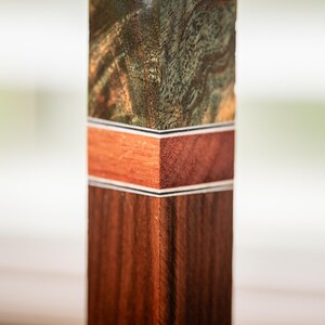 Pen Blank - Mimba Burl, Red Grandis, and Bolivian Rosewood - Stabilized ...