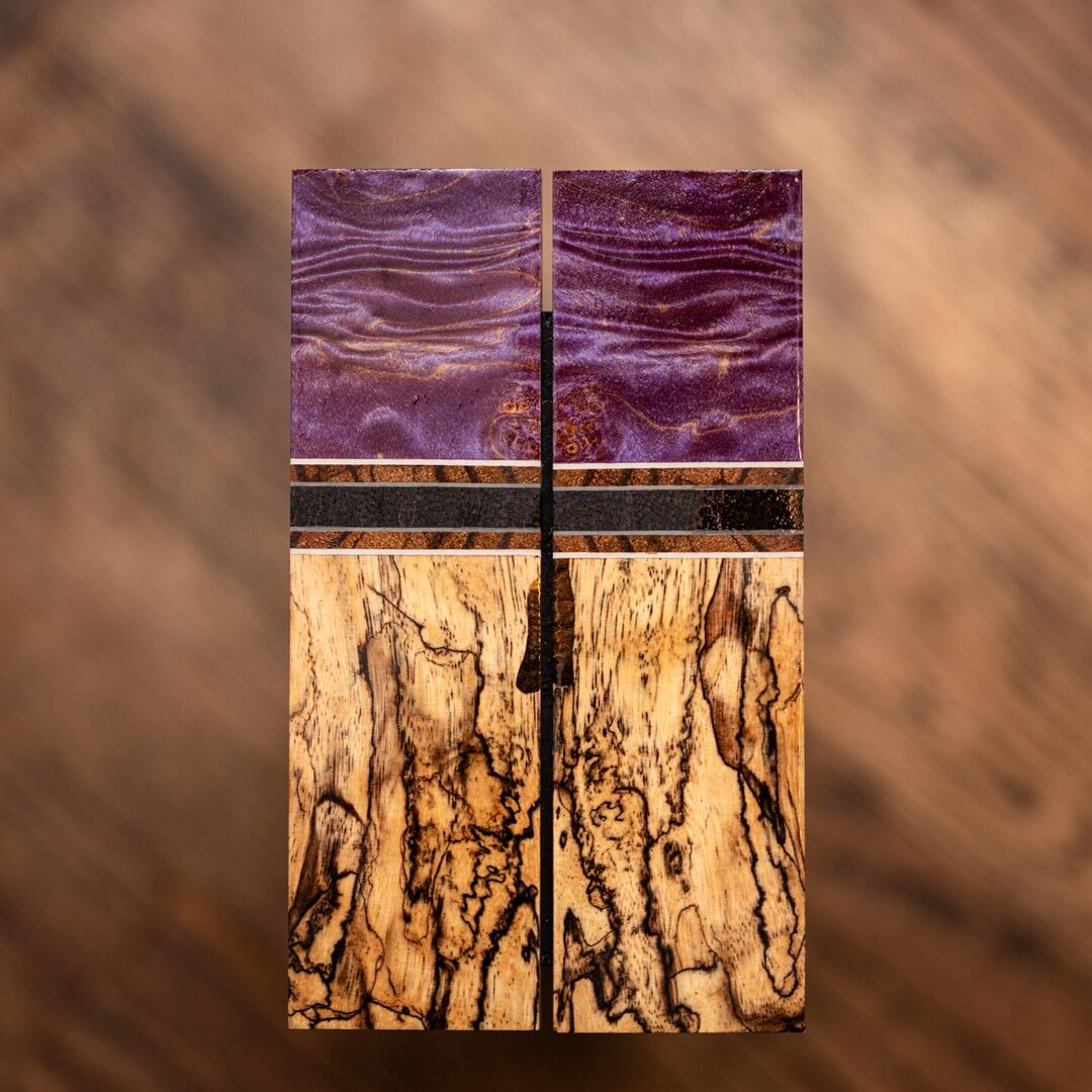 Curly Maple Burl, Spalted Tamarind, Zebra Wood, and Black Palm ...