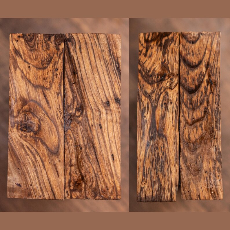 2 Pack Crepe Myrtle Crotch Knife Scales Beautiful Grain Stabilized Vp ...