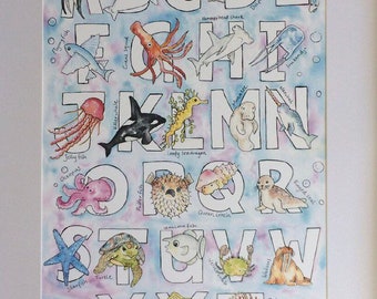 Coastal Alphabet Wall Art - Etsy