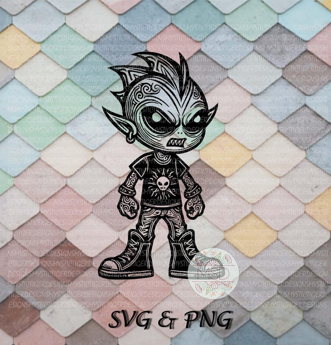 Mohawk Alien Punk SVG Cutting File, Cricut, Silhouette Vinyl Instant ...