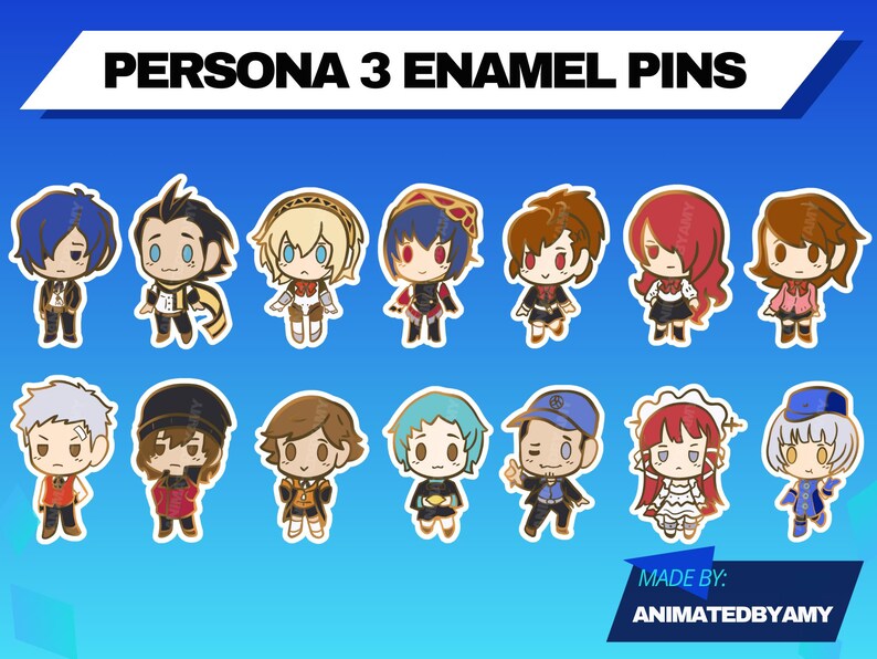 Persona 3 Enamel Pins | Reload | Makoto Yuki Ryoji Aigis Metis Kotone ...
