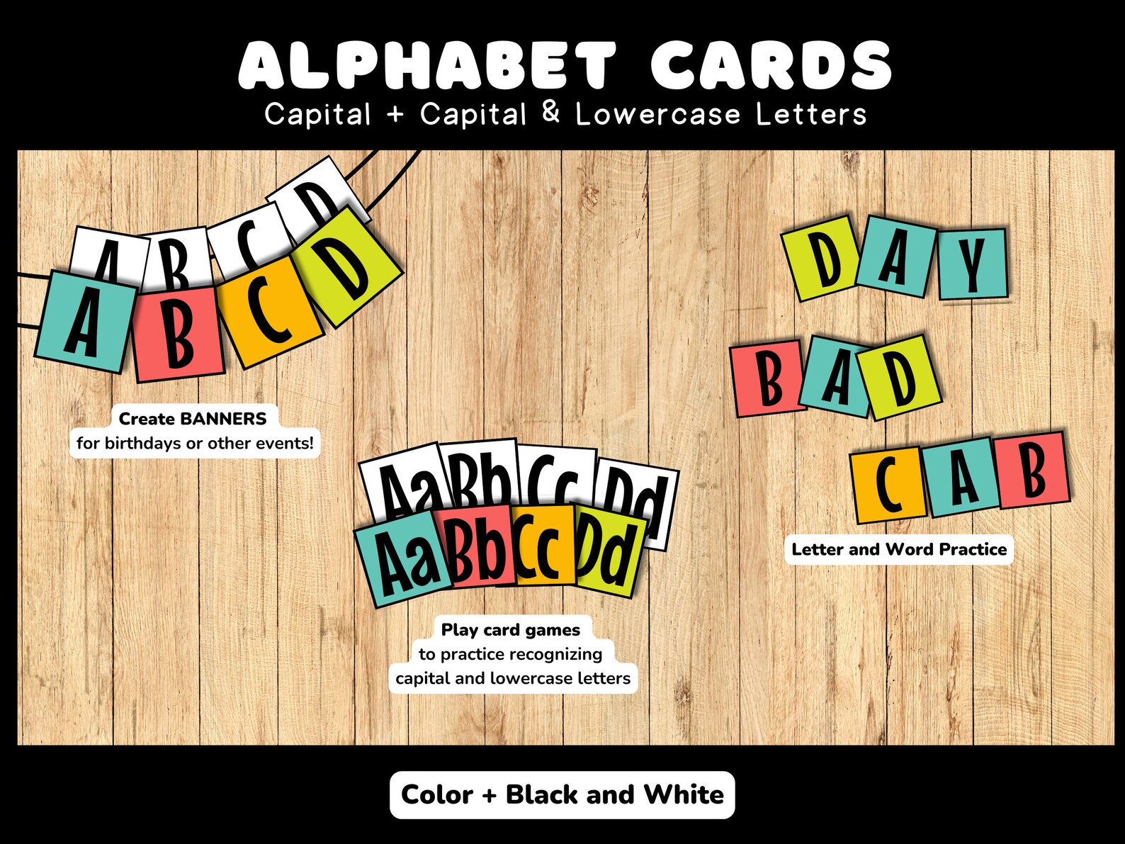 Printable Alphabet Number Flashcards | Classroom Banner Decor (digital ...