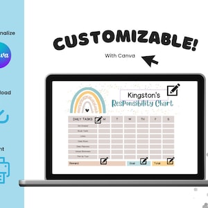 Editable Chore Charts for Kids | Responsibility Charts |homeschool ...