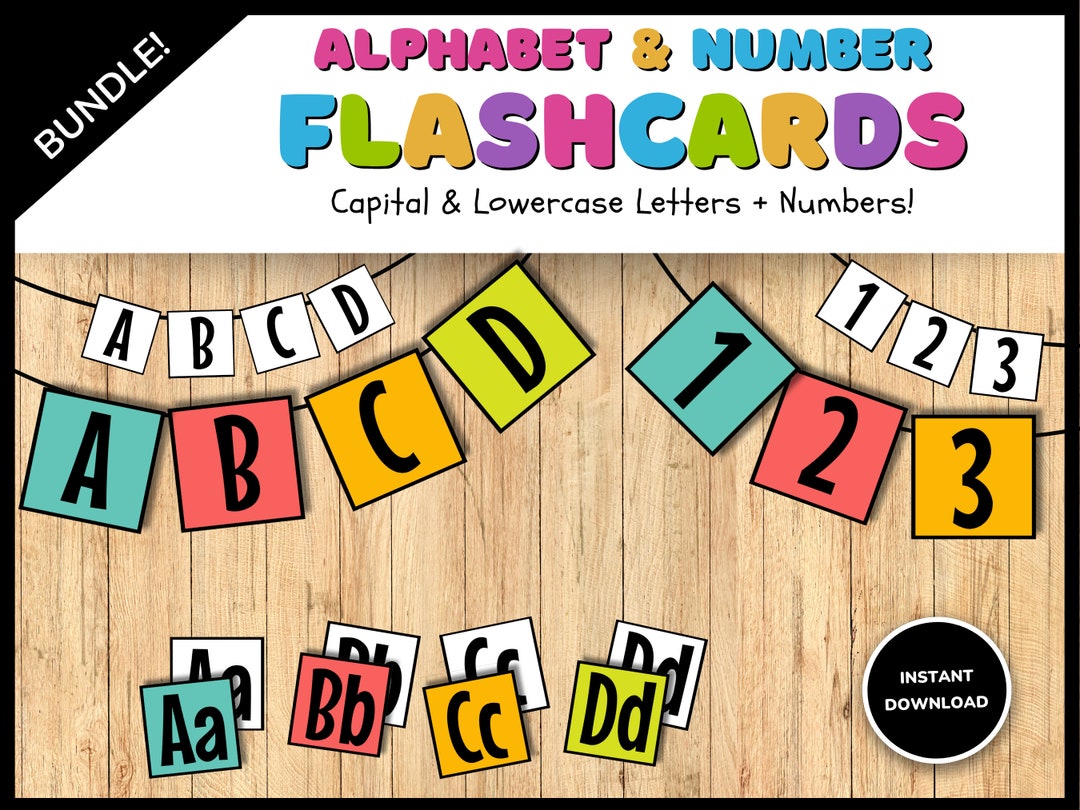 Printable Alphabet Letters | Number Flashcards | Kindergarten Preschool ...