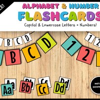 Printable Alphabet Letters Number Flashcards Kindergarten Preschool ...