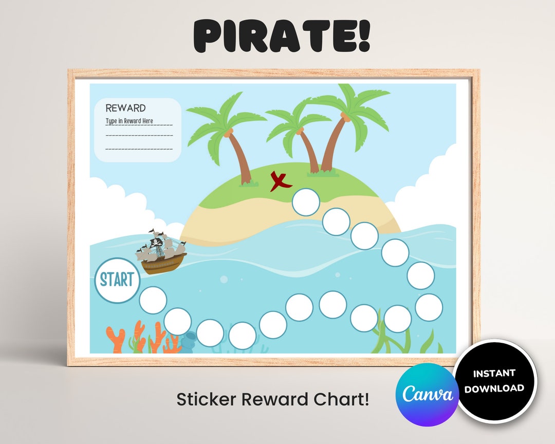 PIRATE Editable Sticker Chart |chore Chart |responsibility Charts ...