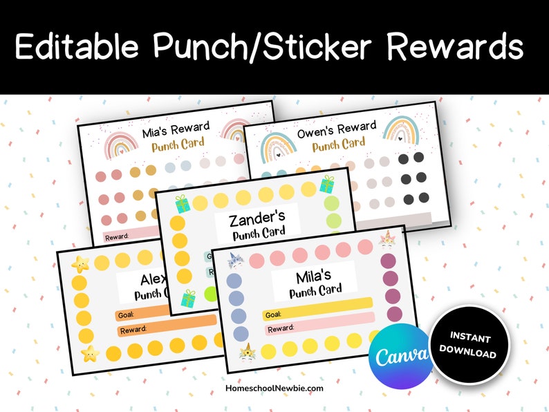 REWARD BUNDLE Editable Chore Charts for Kids Homeschool & Classroom ...