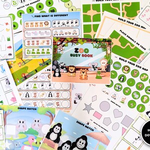 ZOO Quiet Book | Preschool Busy Book Learning Binder | Toddler Activity ...