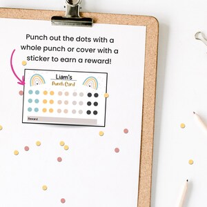BLUE RAINBOW Printable Punch Card | Editable Chore Chart | Sticker ...