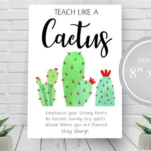 Cactus Print, Cactus Decor Printable and Cactus Wall Art for Cactus ...
