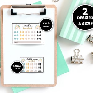 BLUE RAINBOW Printable Punch Card | Editable Chore Chart | Sticker ...