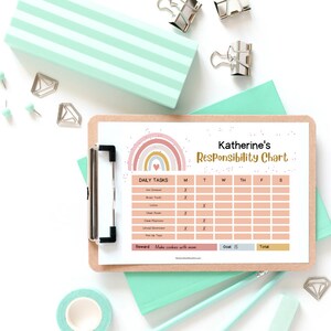 Editable Chore Charts for Kids | Responsibility Charts |homeschool ...