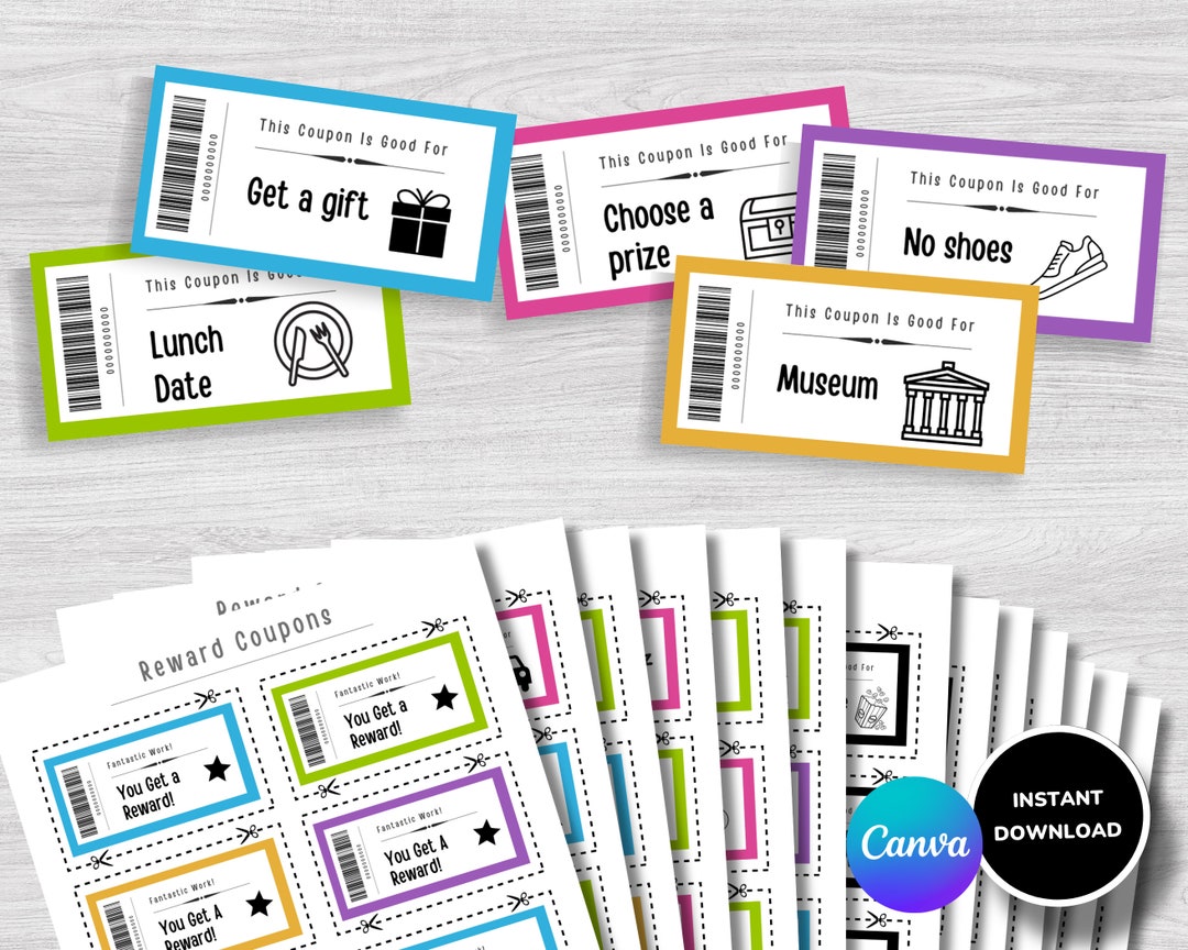 Printable Reward Coupon Book: Editable Classroom & Homeschool (PDF) - Etsy