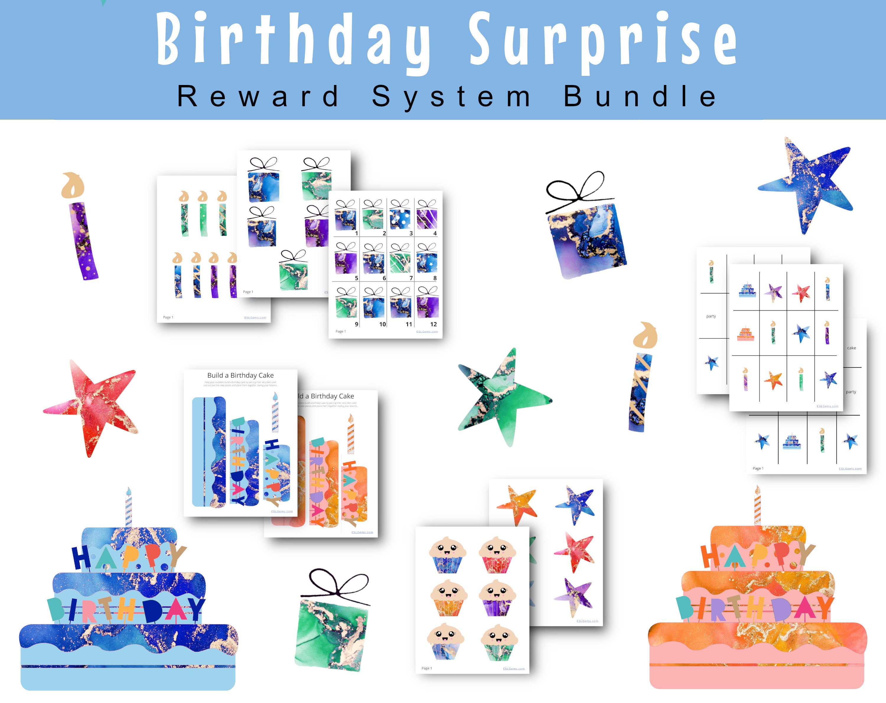 VIPKid Birthday Printable: VIPKid Reward Games ESL Rewards | Etsy