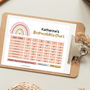 Editable Chore Charts for Kids | Responsibility Charts |homeschool ...