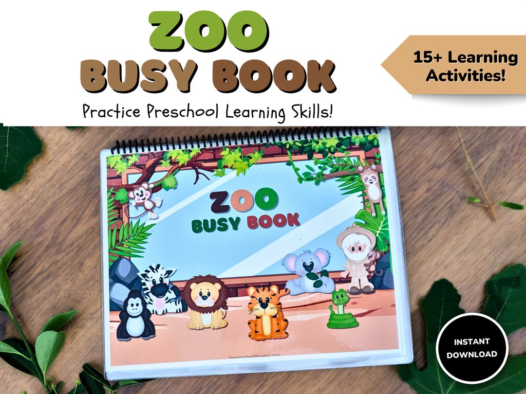 ZOO Quiet Book | Preschool Busy Book Learning Binder | Toddler Activity ...