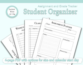 Minimal Printable Assignment Tracker - Etsy