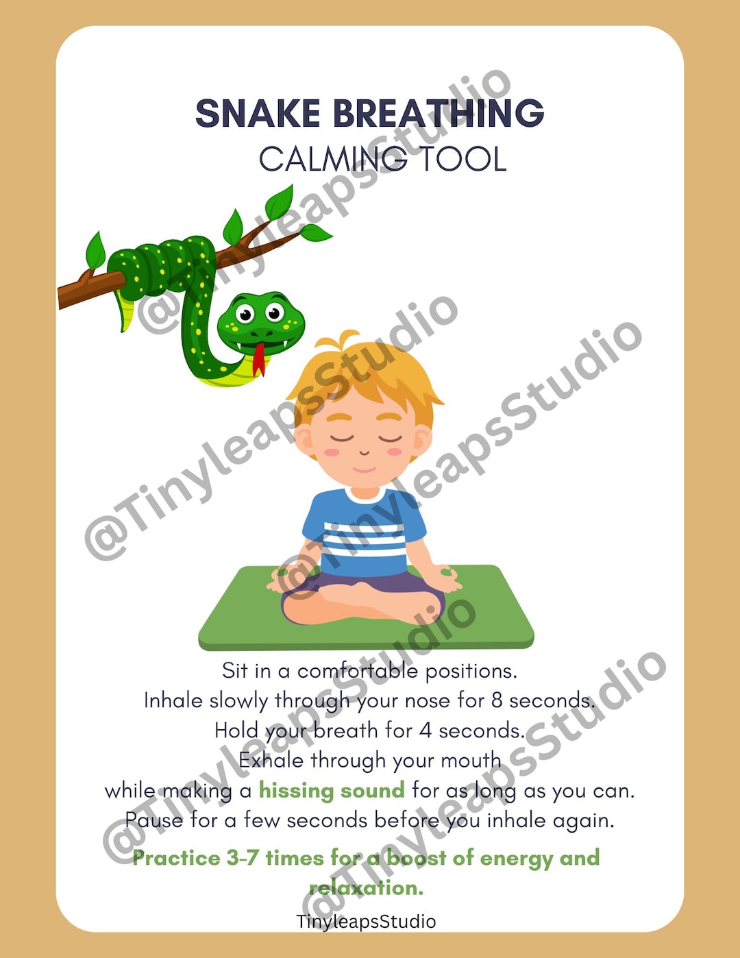 Snake Breathing Calming Tool for Kids – Deep Breathing Exercise ...