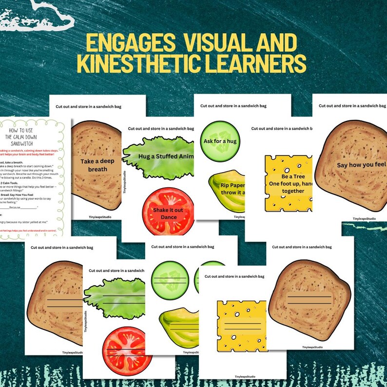 Calm Down Sandwich Worksheet for Kids – Emotional Regulation Printable ...