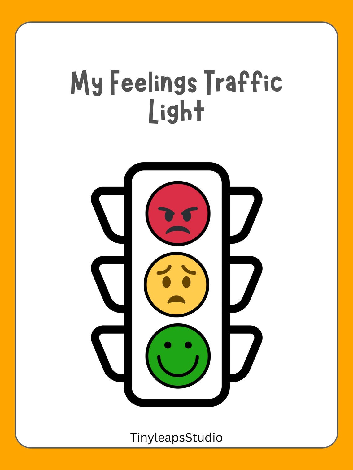 Feelings Traffic Light Printable, Emotional Regulation Worksheet, Calm ...