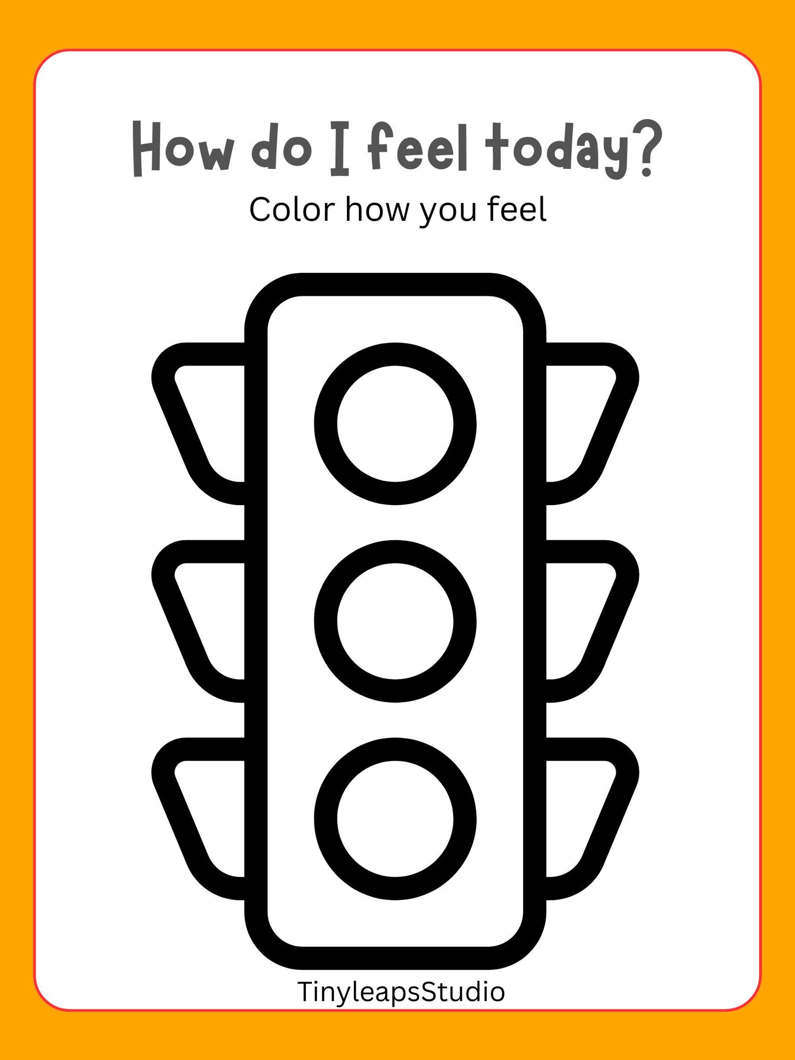 Feelings Traffic Light Printable, Emotional Regulation Worksheet, Calm ...