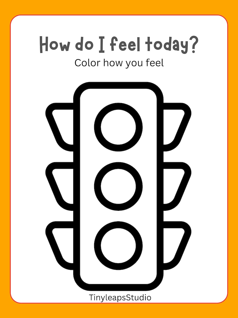 Feelings Traffic Light Printable, Emotional Regulation Worksheet, Calm ...