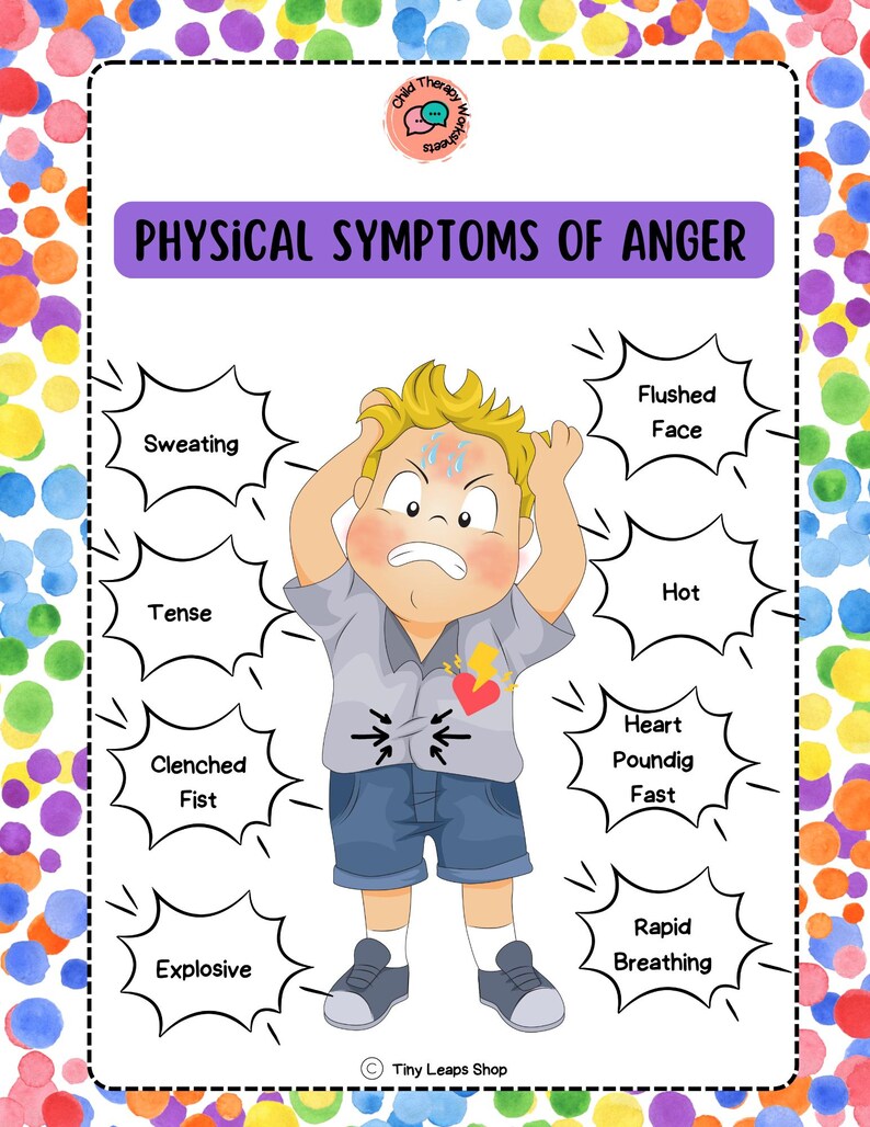 Anger Management Worksheet for Kids I Printable Anger Worksheet for ...