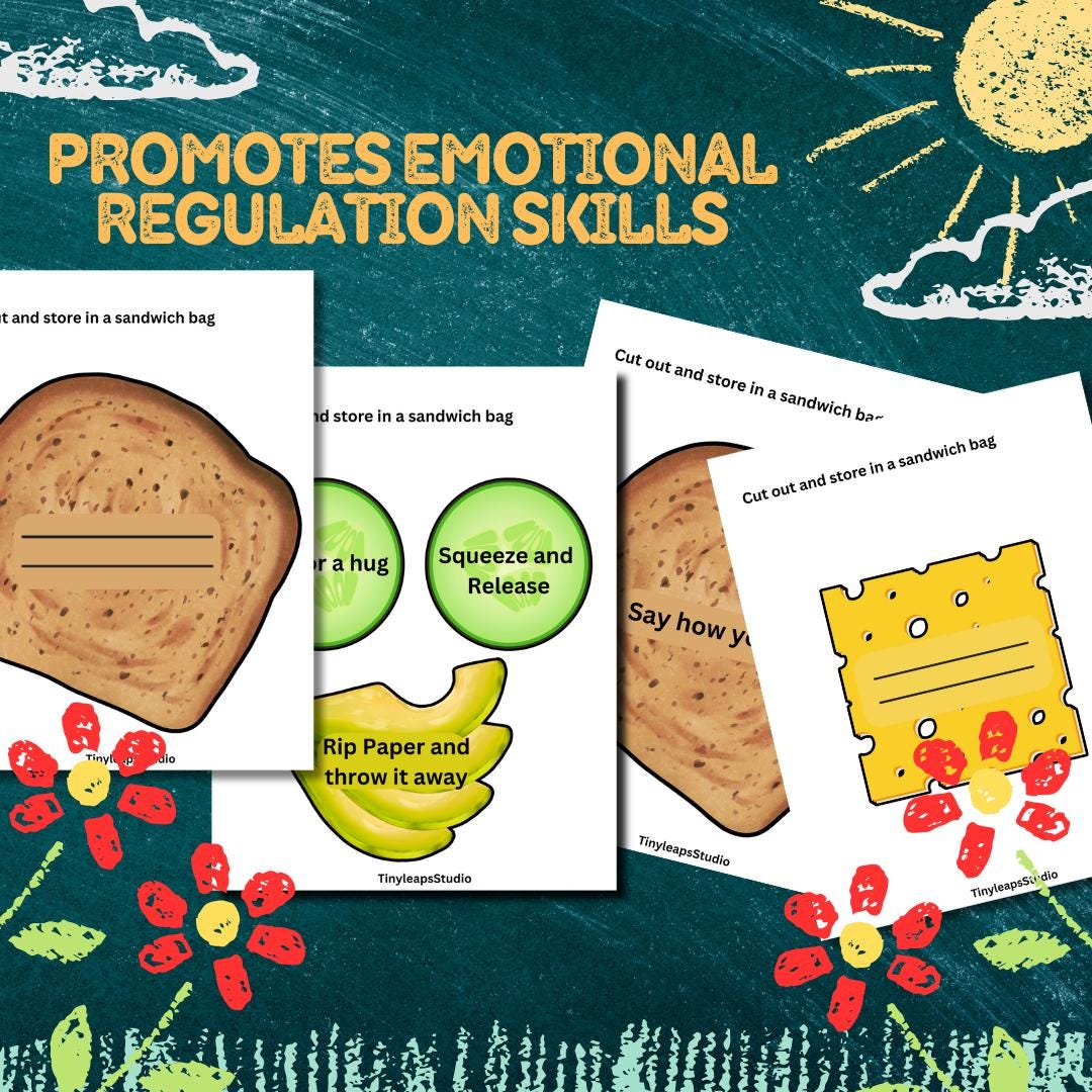 Calm Down Sandwich Worksheet for Kids – Emotional Regulation Printable ...