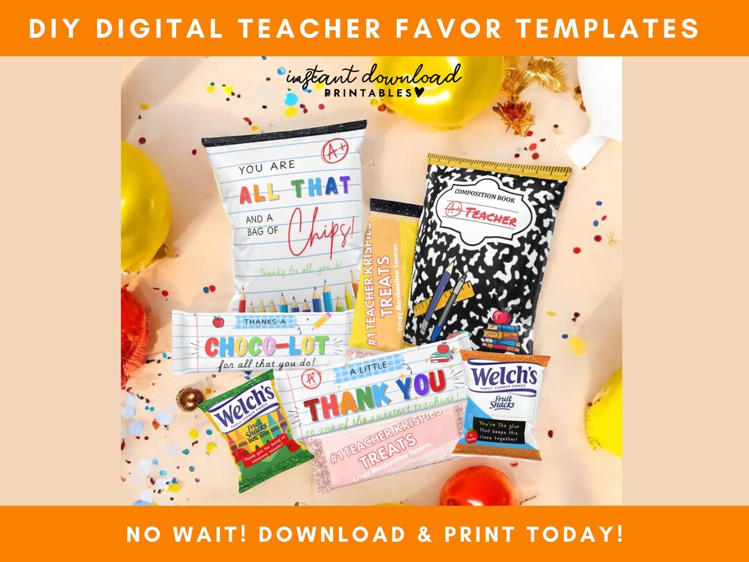 Teacher Appreciation Treat Templates | Back to School Treats | End of ...