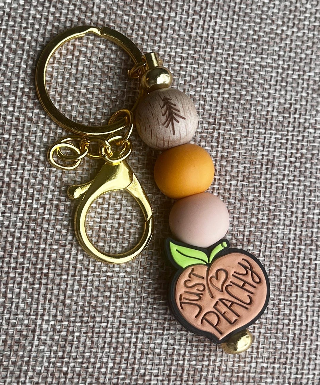 Peach, Cute Keychain, Small Keychains, Accessories for Everyday ...