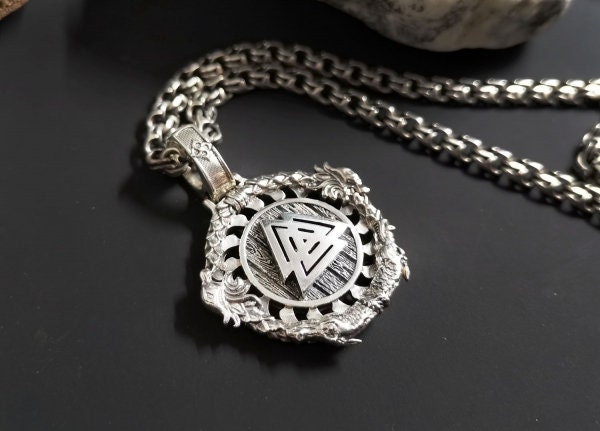 Celtic knot necklace Valknut symbol Ouroboros Infinity | Etsy