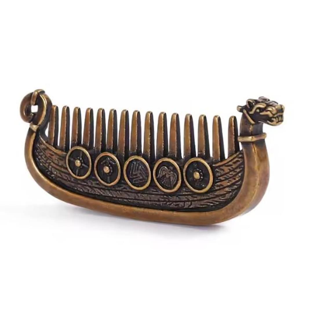 Handcrafted Viking Longship Comb – Antique Bronze Finish 45 - Etsy