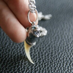 Silver Lynx Claw Pendant, Bobcat Claw Necklace, Talon, Charm Necklace ...