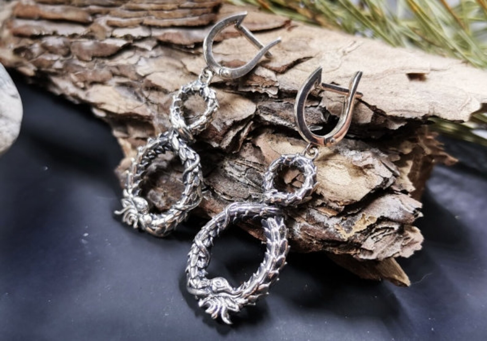 Ouroboros Snake Earrings Unlimited Self-devourer Celtic Snake Charmer ...